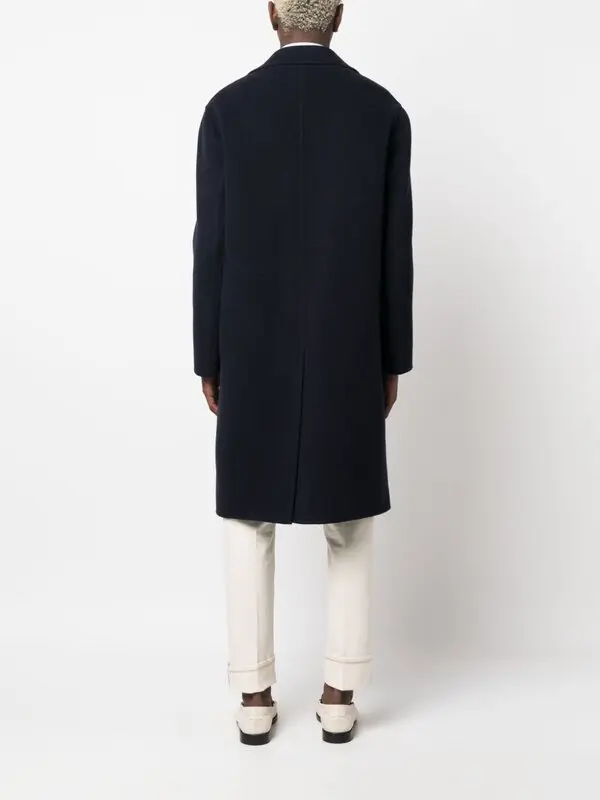 LARDINI Single-breasted Wool-blend Coat - Blue