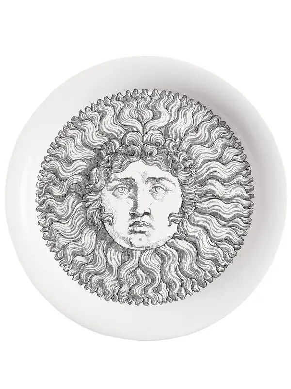 FORNASETTI Re Sole Motif-print Lacquered Tray - White