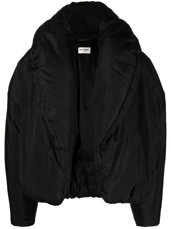 Saint Laurent Shawl-lapel Padded Silk Jacket