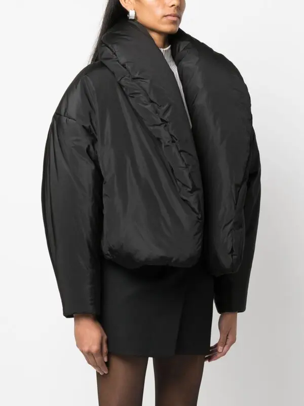 Saint Laurent Shawl-lapel Padded Silk Jacket