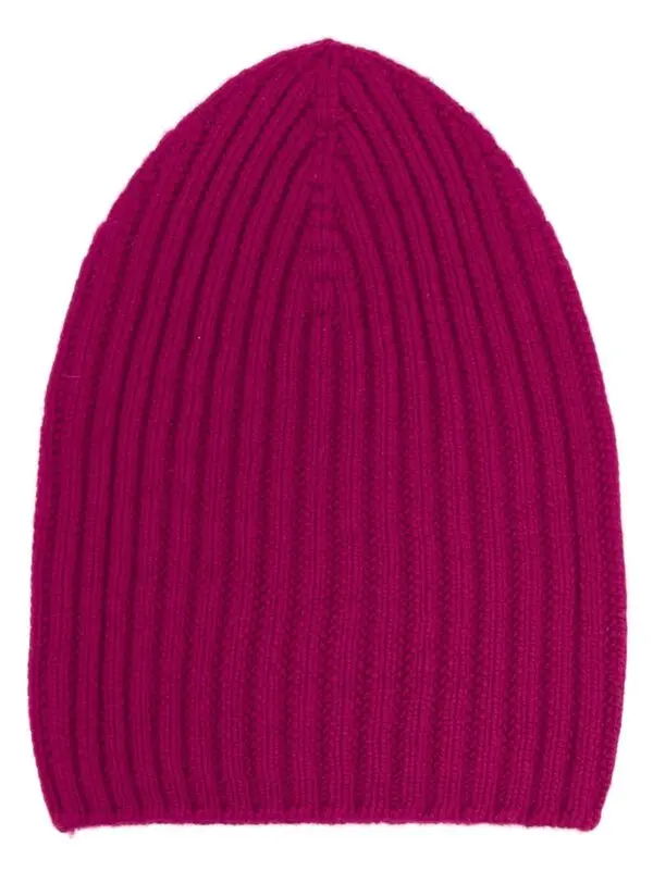 BARRIE Ribbed-knit Cashmere Beanie - Pink