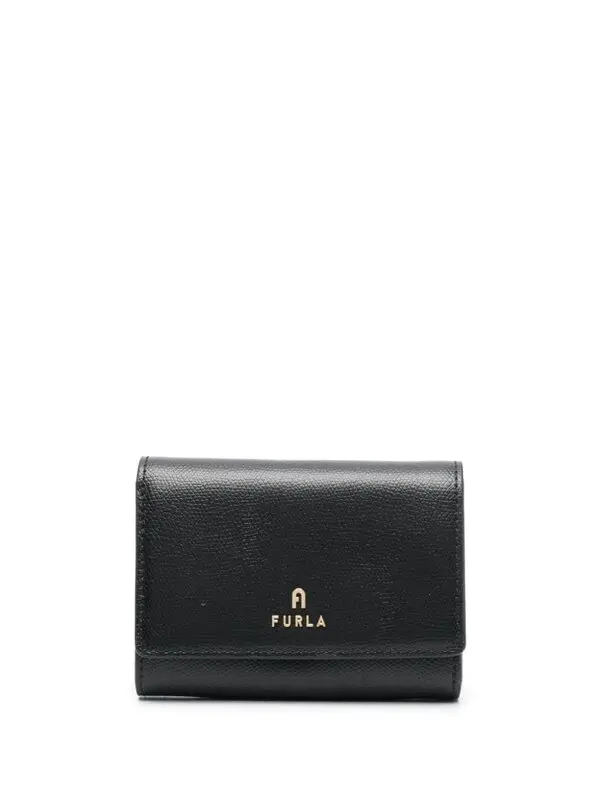 Furla Medium Camelia Leather Wallet - Black