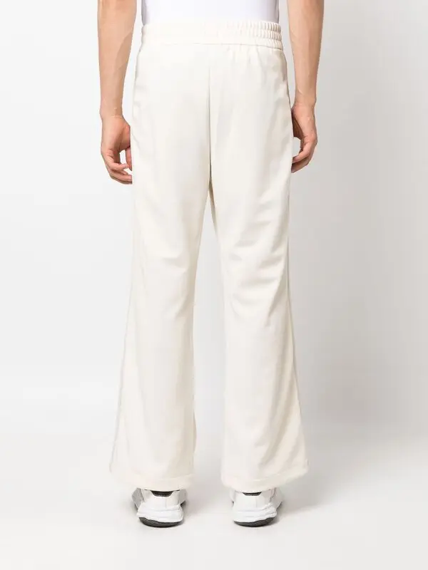 Palm Angels Logo-embroidered Flared Track Pants - Neutrals