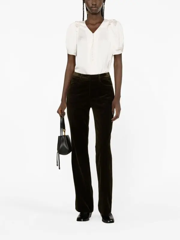 Zadig&Voltaire Pistol Flared Velvet Trousers - Green