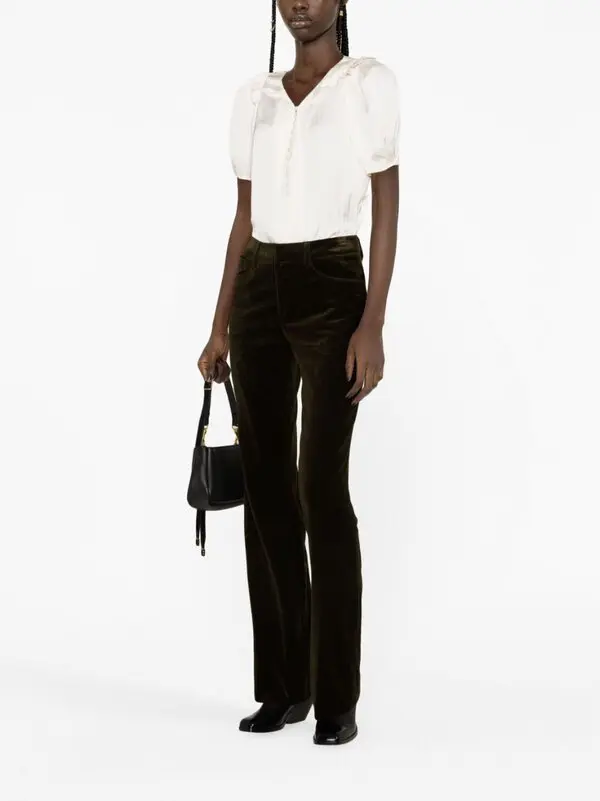 Zadig&Voltaire Pistol Flared Velvet Trousers - Green