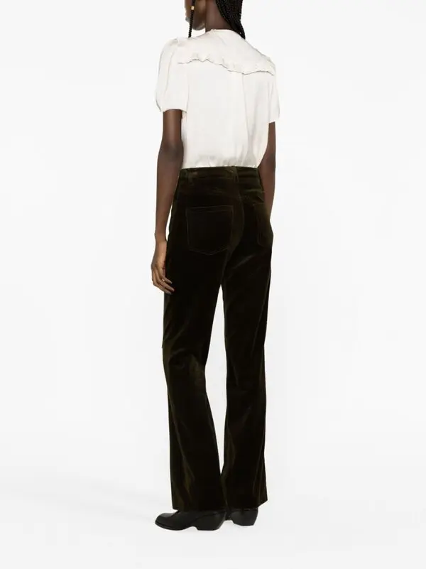 Zadig&Voltaire Pistol Flared Velvet Trousers - Green