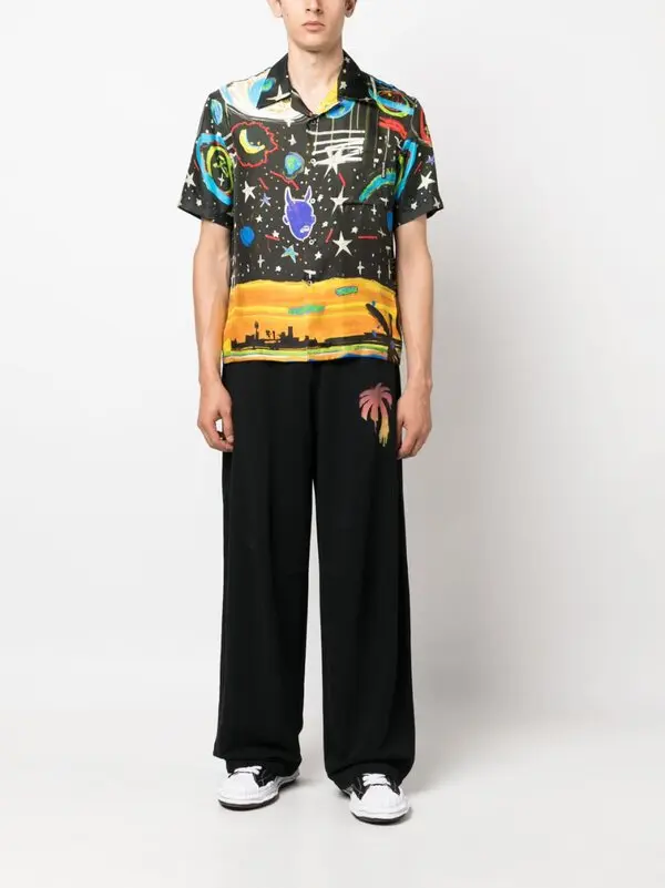 Palm Angels Starry Night Bowling Shirt - Black