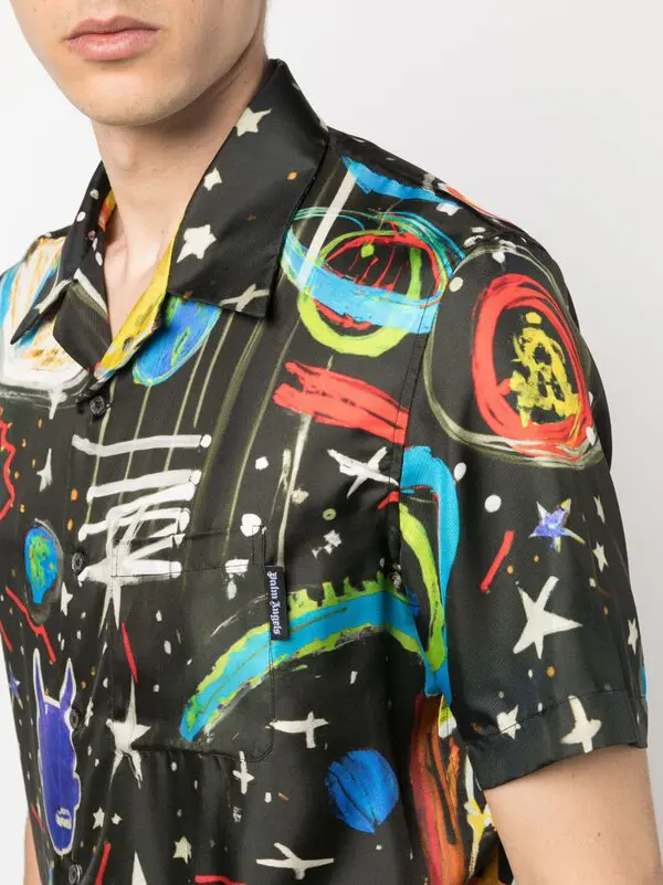 Palm Angels Starry Night Bowling Shirt - Black