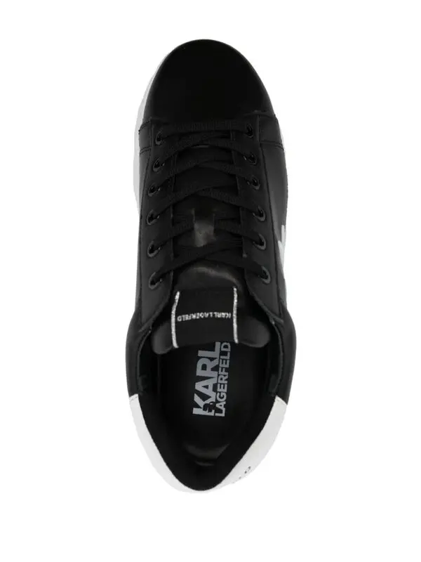 Karl Lagerfeld Logo-appliqué Leather Sneakers