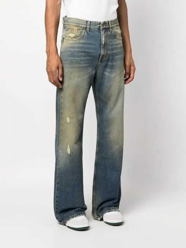 Palm Angels Ripped Straight-leg Jeans