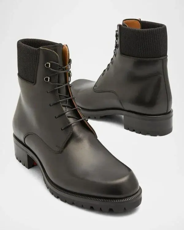 CHRISTIAN LOUBOUTIN Trapman Leather Combat Boots