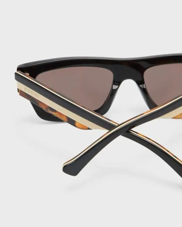 Gucci Acetate Rectangle Sunglasses - Black