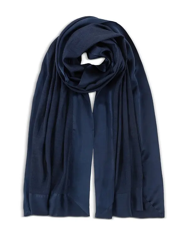 Echo Soiree Wool & Silk Wrap - Navy
