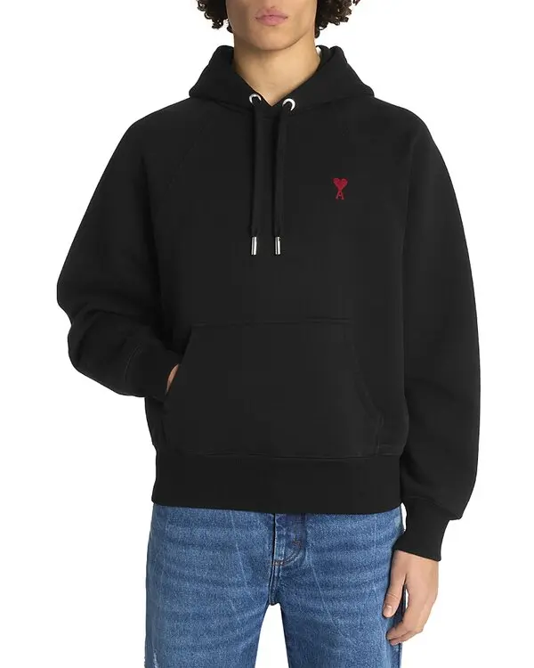 AMI Paris De Coeur Hoodie - Black