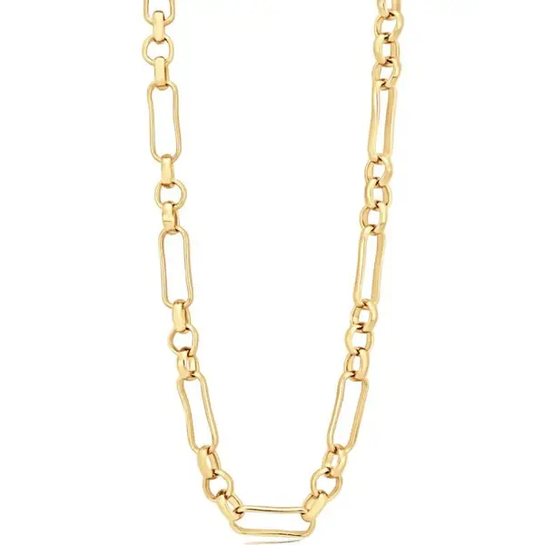 SHYMI Paper Clip & Circle Chain Necklace - Gold