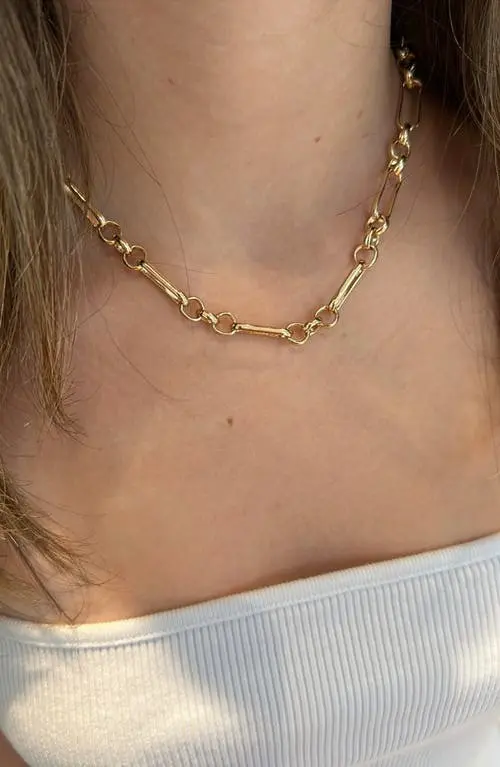 SHYMI Paper Clip & Circle Chain Necklace