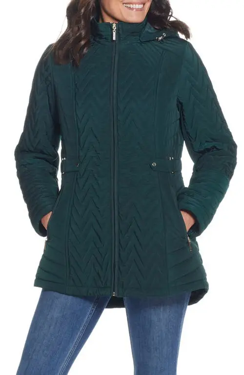 Gallery Hooded Quilted Jacket - Dark Hunter