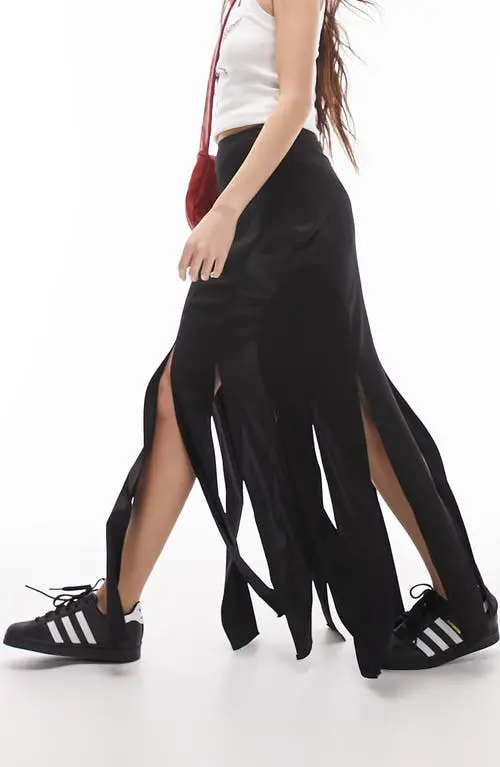 Topshop Mix Media Splice Skirt