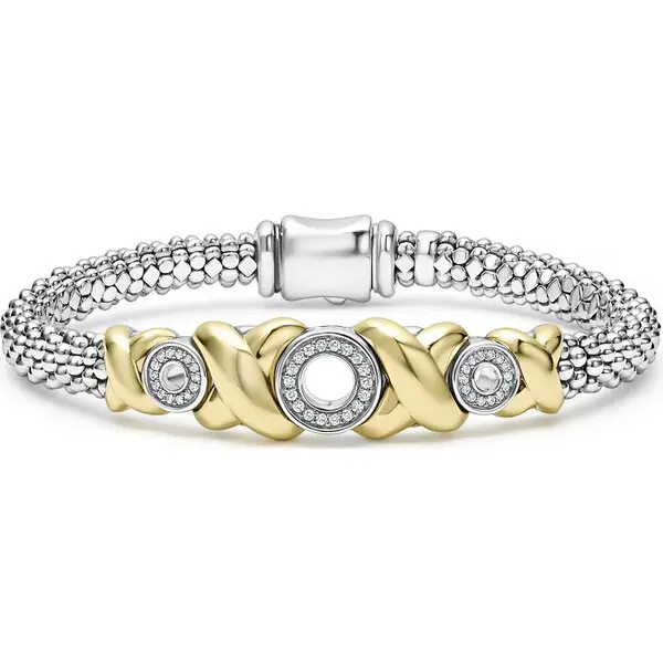 Lagos Embrace Xox Diamond Rope Bracelet - Silver/gold