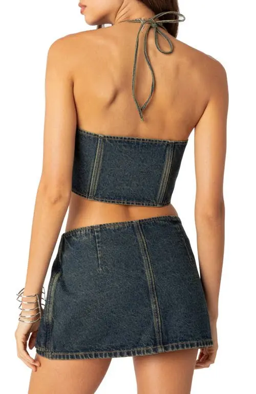 white christmas dresses Moonlight Denim Halter Dress main image 1
