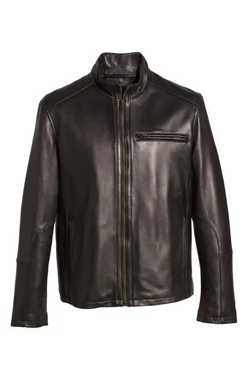 Cole Haan Lambskin Leather Moto Jacket