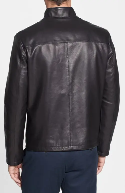 Cole Haan Lambskin Leather Moto Jacket