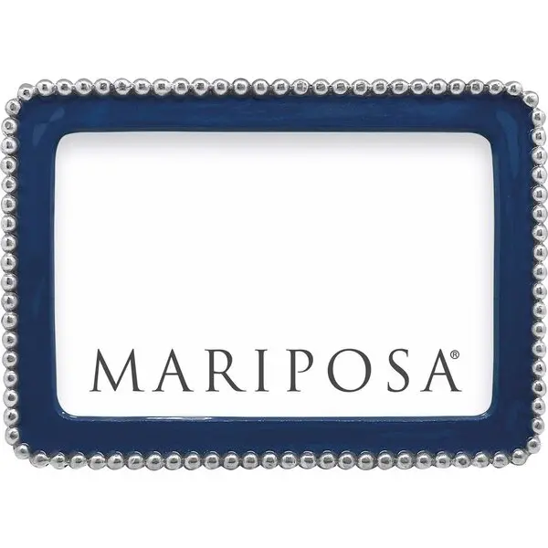 MARIPOSA Beaded Sand Cast Aluminum Picture Frame - Blue