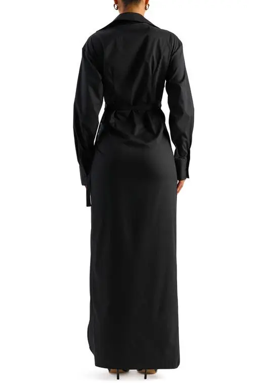 Naked Wardrobe Faux Wrap Maxi Dress