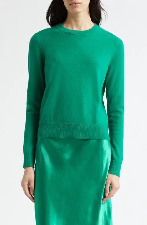 Vince Classic Crewneck Cashmere Sweater - Emerald