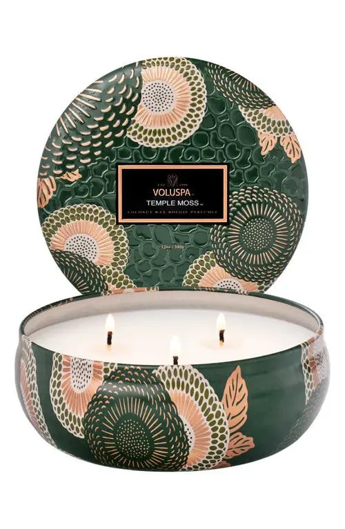 Voluspa 3-wick Tin Candle - Temple Moss