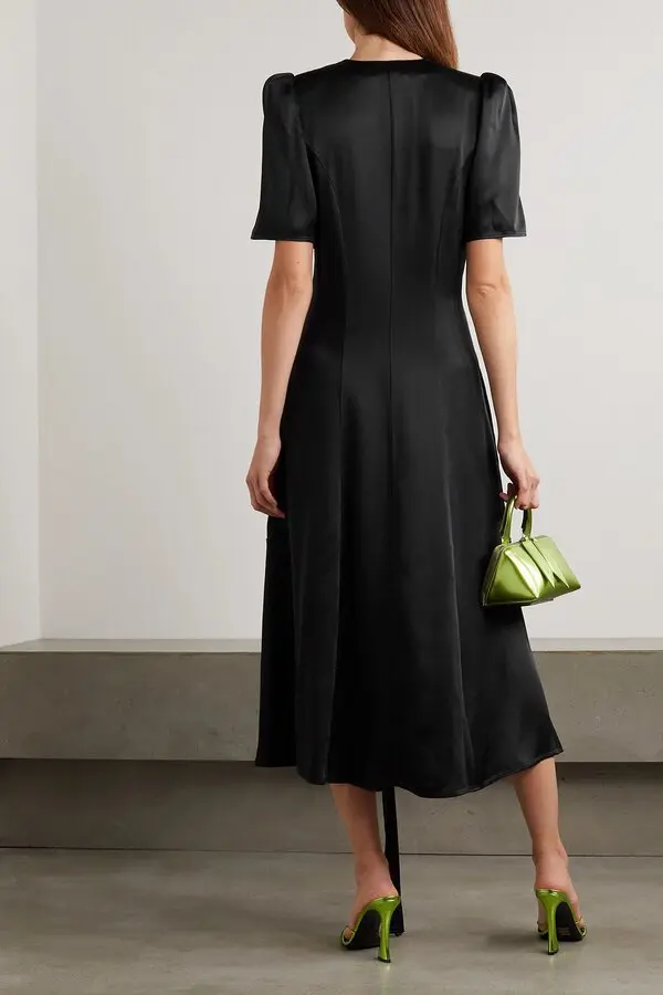 Stella McCartney Belted Satin Midi Dress