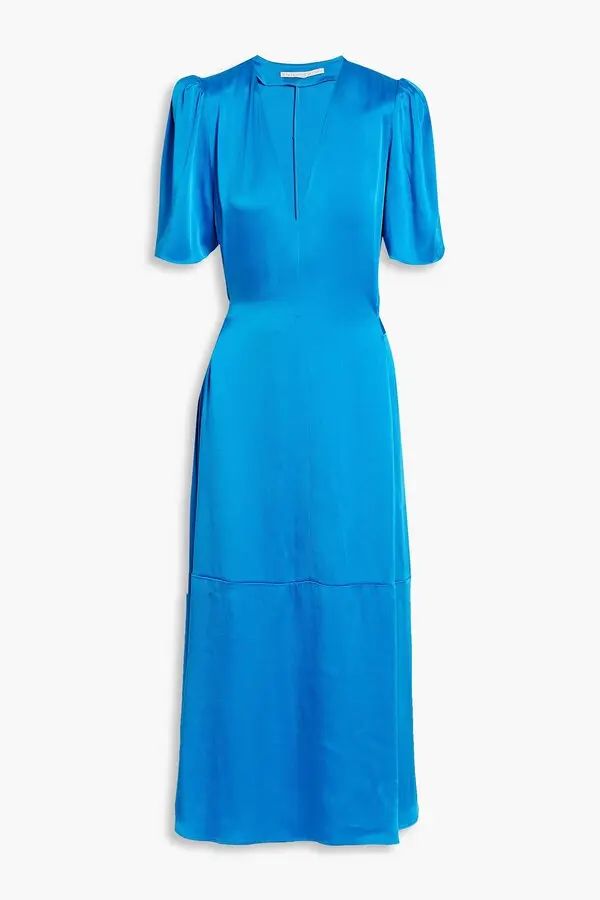 Stella McCartney Belted Satin Midi Dress - Blue