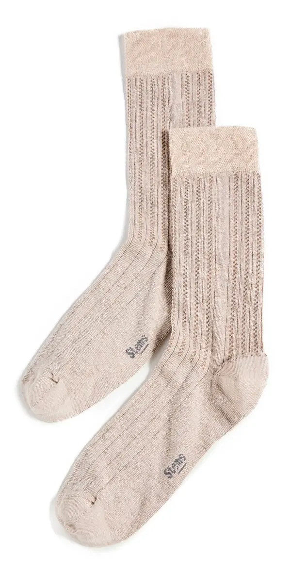 STEMS Lola Cashmere Crew Socks - Cream
