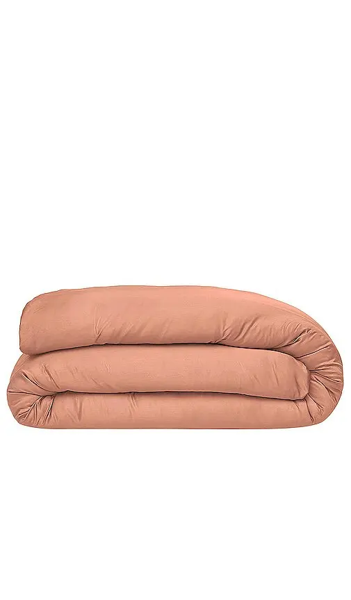ETTITUDE Full/queen Sateen Solid Duvet Cover In Brown - Almond