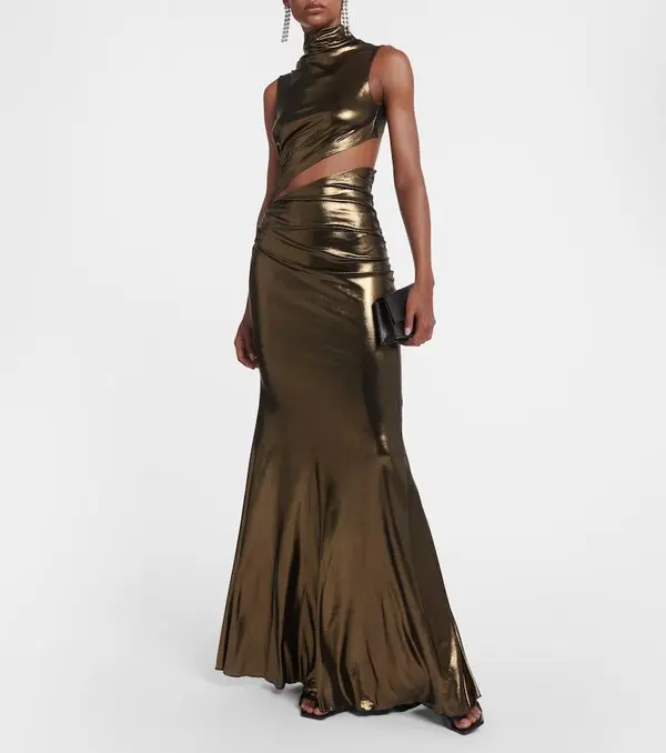 Blumarine Cutout Ruched Gown