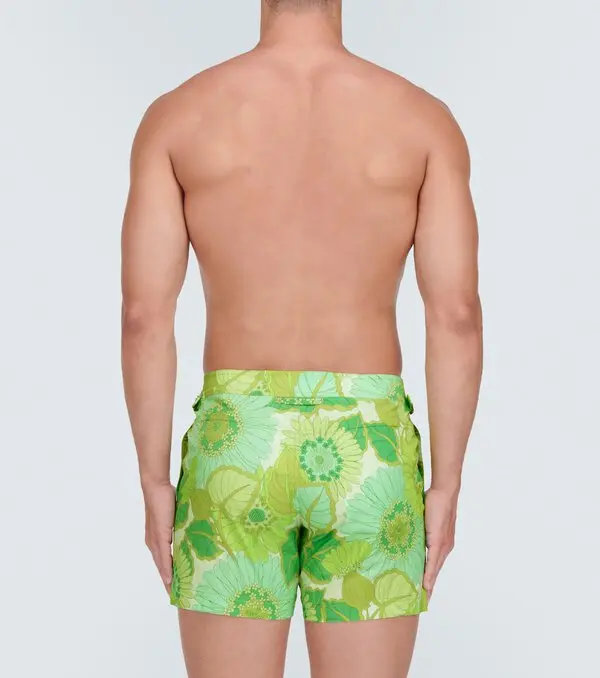 TOM FORD Printed Swim Trunks - Green
