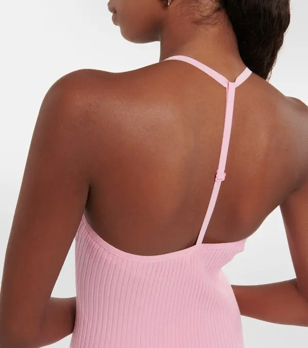 COURREGES Courrèges Ribbed-knit Mini Dress - Pink