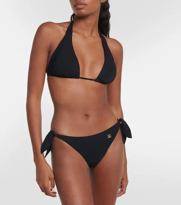 Dolce & Gabbana Halterneck Bikini Top - Black