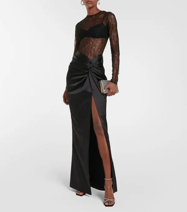 ab studio lace dress Old Hollywood Black Lace Dress – NATA STUDIO main image 0
