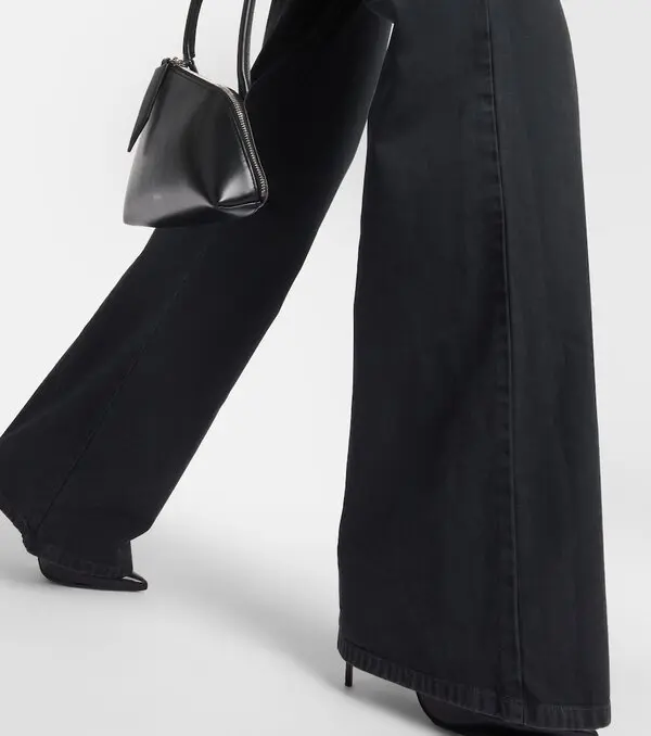 NILI LOTAN Quentin Twill Wide-leg Trousers - Grey