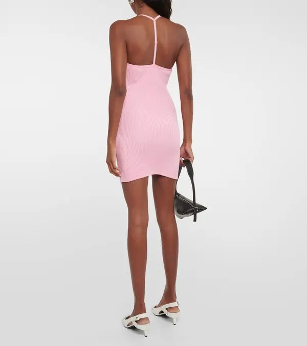 COURREGES Courrèges Ribbed-knit Mini Dress - Pink