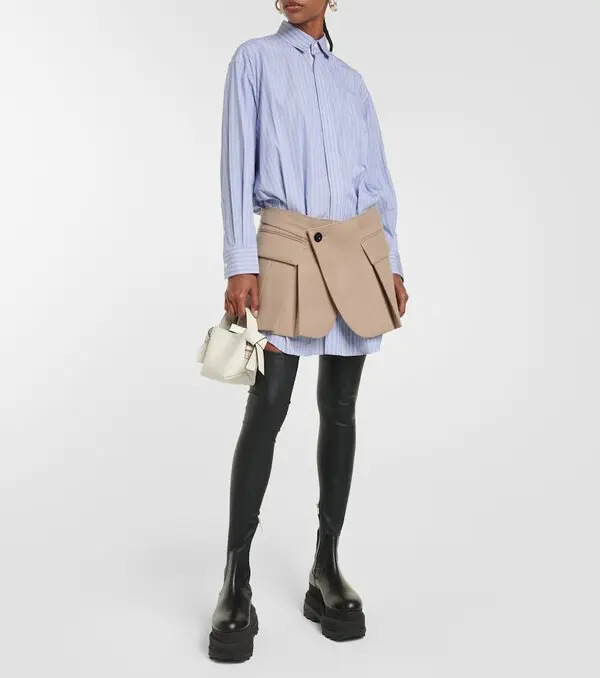 Sacai X Thomas Mason Shirt Dress In Multicoloured - 30% Off