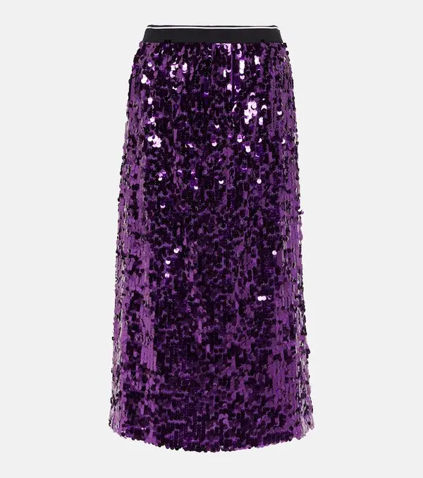 Plan C Sequined Midi Skirt