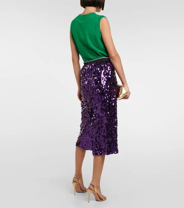Plan C Sequined Midi Skirt