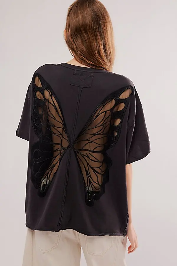 TRICIA FIX Butterfly Tee - Black
