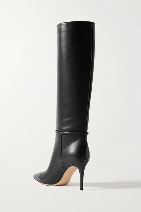GIANVITO ROSSI Glove 85 Embellished Leather Knee Boots