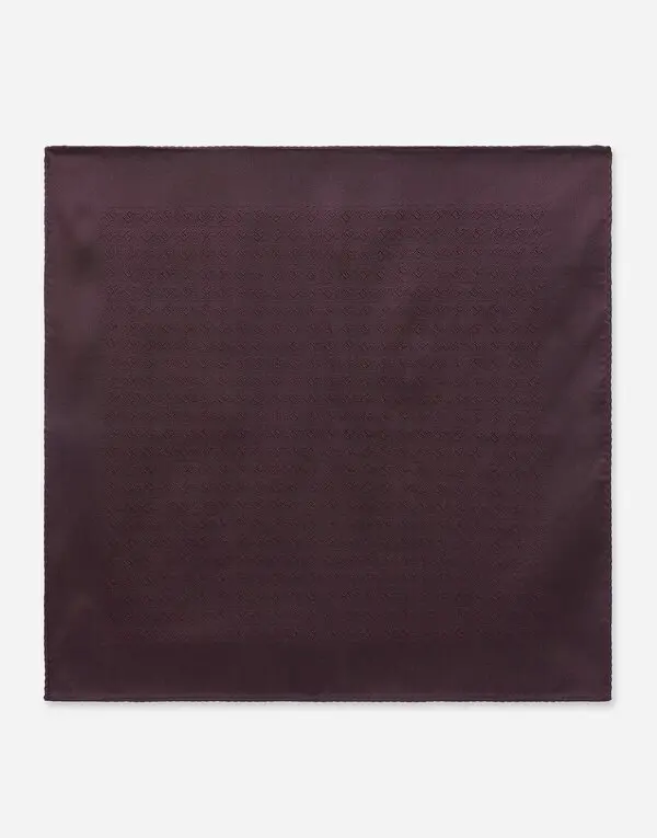 Dolce & Gabbana Silk Jacquard Pocket Square With Dg Logo - Purple