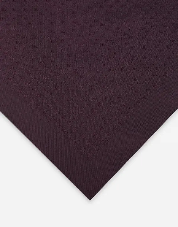 Dolce & Gabbana Silk Jacquard Pocket Square With Dg Logo - Purple