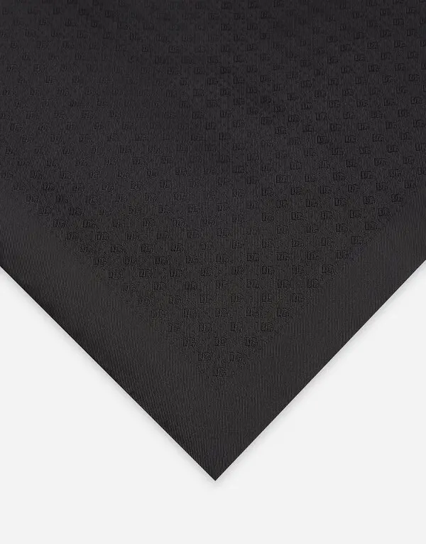 Dolce & Gabbana Silk Jacquard Pocket Square With Dg Logo - Black