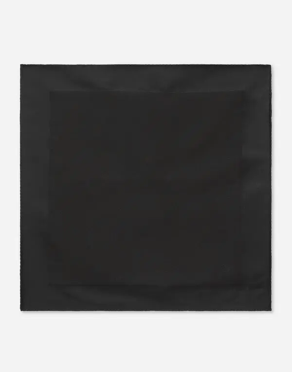 Dolce & Gabbana Silk Pocket Square With Dg Logo Embroidery - Black